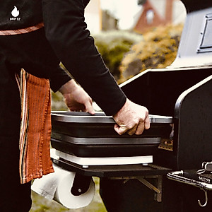 Drip EZ Collapsible BBQ Prep Tub - For Meal Prep, Marinating, Food Storage - Includes Cutting Board & Lid - (1) OG - Black