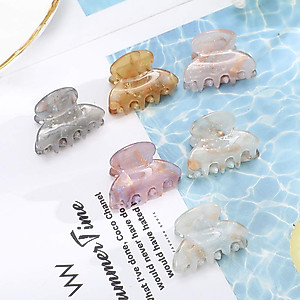Claw Jaw Clips 12PCS Small for Thin Hair Styling Accessories Classic Clamp for Women Girls (Sequins)
