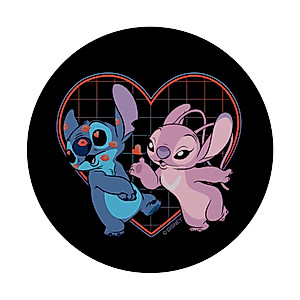 Disney Lilo and Stitch Angel Heart Kisses PopSockets PopGrip: Swappable Grip for Phones & Tablets
