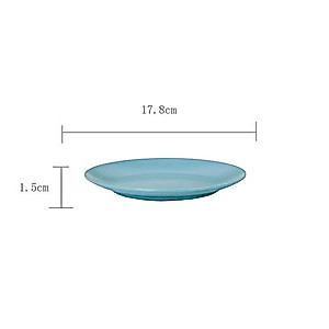 MBBITL 3-Pack Melamine Dinner Plates Dishes Set 7-inch Salad Plates Picnic Plates - Blue