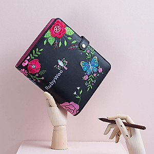 Guokichy Journal Travel Composition Notebook Filofax Planner Organiser Refills for Monthly Weekly Daily (Embroidery, A6)