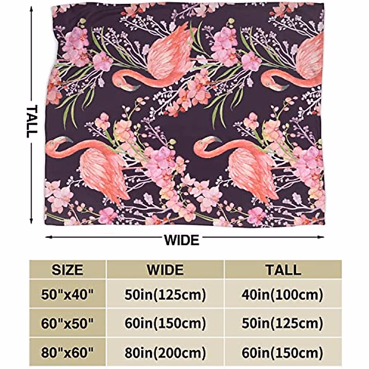 Gbuzozie Fleece Blanket Tropical Pink Flamingos Palm Leaves Lightweight Ultra-Soft Micro Throw Blanket for Sofa Couch Bed Camping Travel - Super Soft Cozy Microfiber Blanket 60"X50"