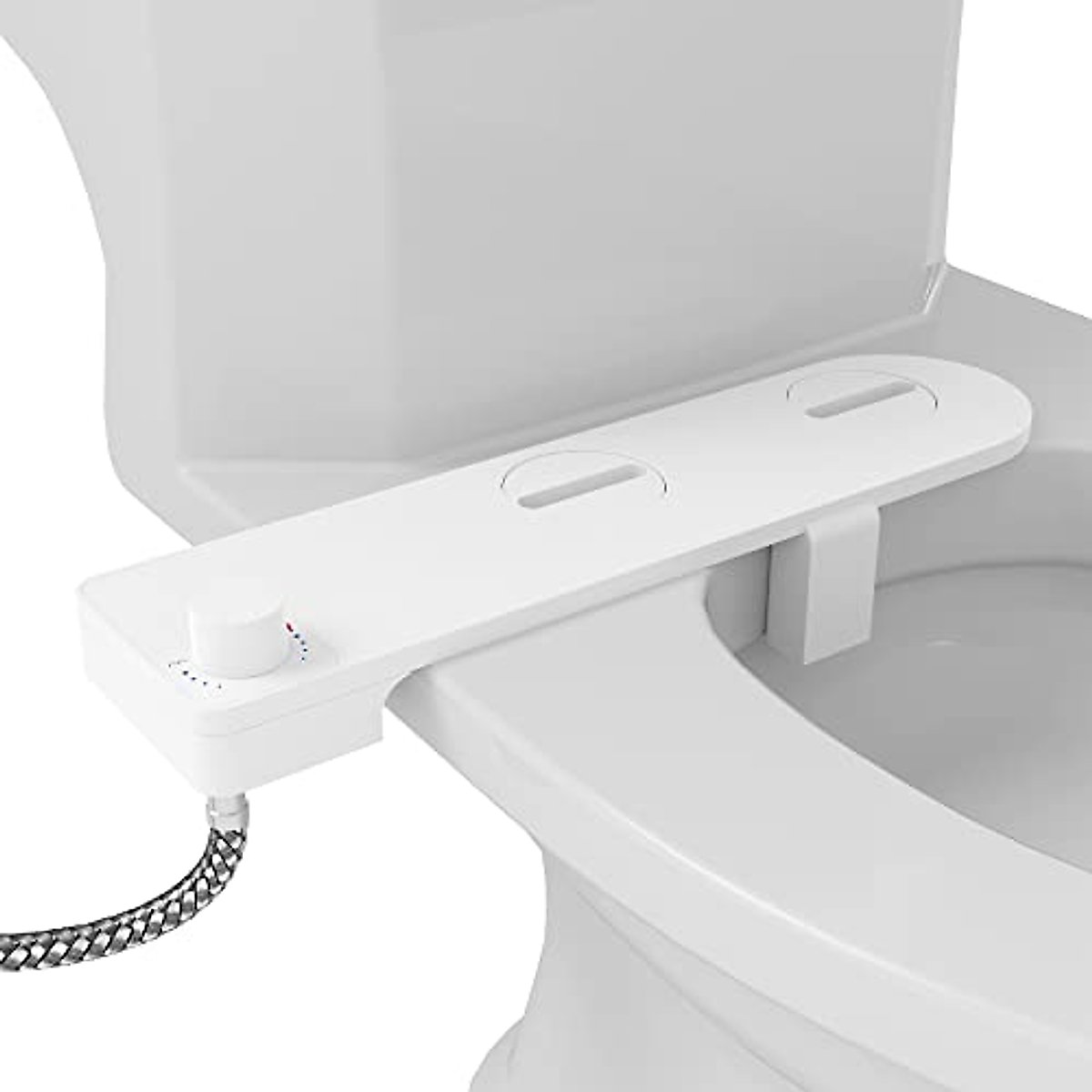 Amazon Basics Nonelectrical Bidet Attachment for Toilet with Water Adjustment, Slim, 16.42" x 4.61" x 3.5"