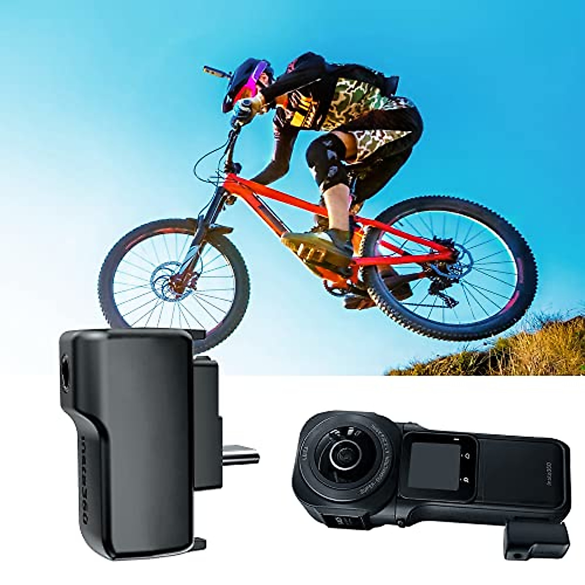 CYNOVA Upgraded Insta 360 Mic Adapter, Audio 3.5mm Jack Compatible with Insta360 One RS 1-inch 360 Mic Adapter / Insta360 One X2 Mic Adapter Extrenal Microphones USB-C Port for Inst360 X2 Accesories