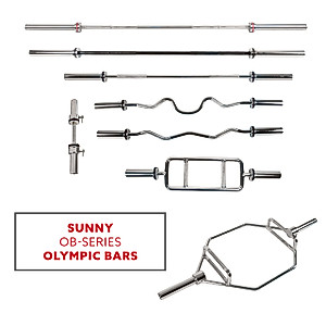 Sunny Health & Fitness Olympic Hex Bar, Weight Training Trap Bar for Deadlifts and Shrugs