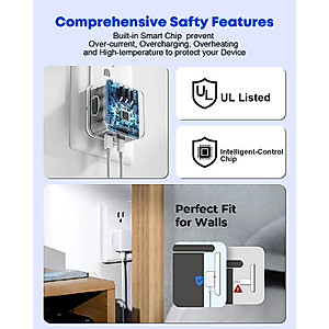 Apple USB C Charger, 40W Dual USB C Wall Charger, iPhone Charger iPad Charger Super Quick Double USB C Port Apple Charger Foldable Plug with Lightning Cable and USB C Cable for iPhone, iPad, iPad Pro