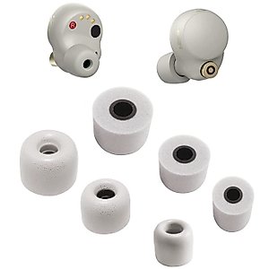 JNSA Foam Tips Replacement for Sony WF-1000XM4 Sliver,WF-1000XM5, WF-XB700, Ultimate Comfort Noise Canceling Memory Foam Eartips Foam Ear Tips,Small Size 3 Pairs, Silver S Size (FoamXM4S3PS)