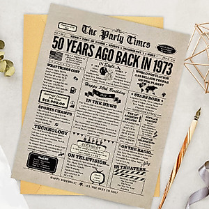 50th Birthday Card, 50th Birthday Gifts for Women Men, 50th Birthday Decorations for Him Her, Big Birthday Cards for 50 Year Old Daughter Son, Back in 1974 Birthday Card for Husband Wife Friends