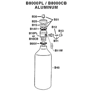 Sure Shot 8000PL16 Oz. Model B Sprayer - Compact Aluminum with Red Exterior, Viton® Seals, and Electroless Nickel Plating for Enhanced Chemical Resistance