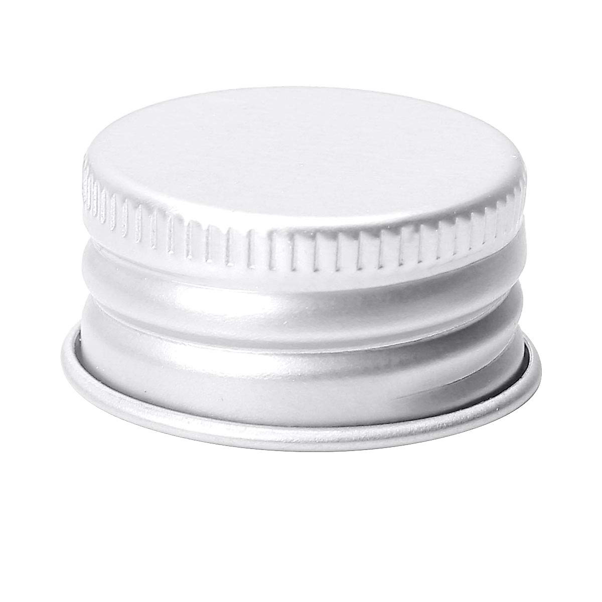 Aislor Aluminum Tins Cans Screw Top Round Steel tins Cans with Screw Lid Screw Lid Containers Cap Lid Silver 24mm