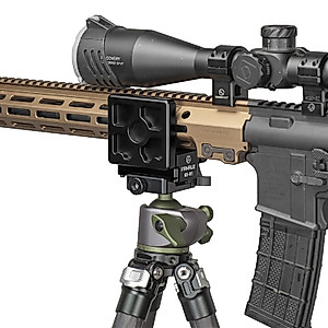 FANAUE GS-01Arca Swiss Rifle Saddle Mount, Hunting Tripod Clamp with Quick Release Plate, Shooting Tripod Rest, Enhanced Accuracy Ball Head & Adapter for Hunting and Shooting