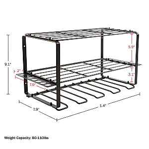 Stalwart Power Tool Organizer - 3-Tier Garage Shelving Unit with 110lb Max Capacity - Wall Mount Garage Storage System for Tools