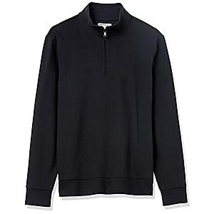 Amazon Essentials Men's Lightweight French Terry Quarter-Zip Mock Neck Sweatshirt, Black, XX-Large
