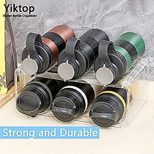 Yiktop Clear Acrylic Water Bottle Organizer for Cabinet, Wine Racks for Refrigerator, 6 Bottles