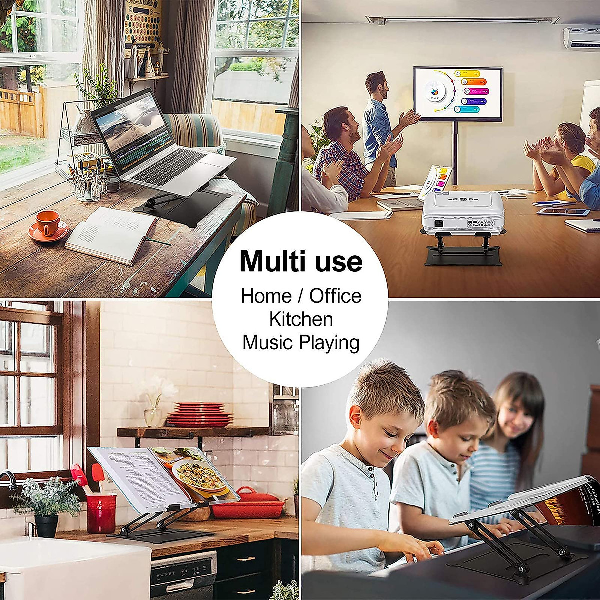 Targeal Adjustable Laptop Stand,Portable Desk Laptop Computer Stand Riser&Multi-Angle Stand with Heat-Vent to Elevate Laptop Holder for Mac,Notebook,Lenovo More10-17 Laptop (Silver)