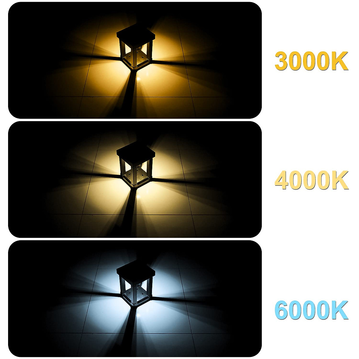 CORESLUX Solar Post Cap Light Lamp Outdoor Floor Lamp, Super Bright Solar Outdoor Lights Waterproof Landscape Path Lights for Garden Yard Walkway 2 Pack