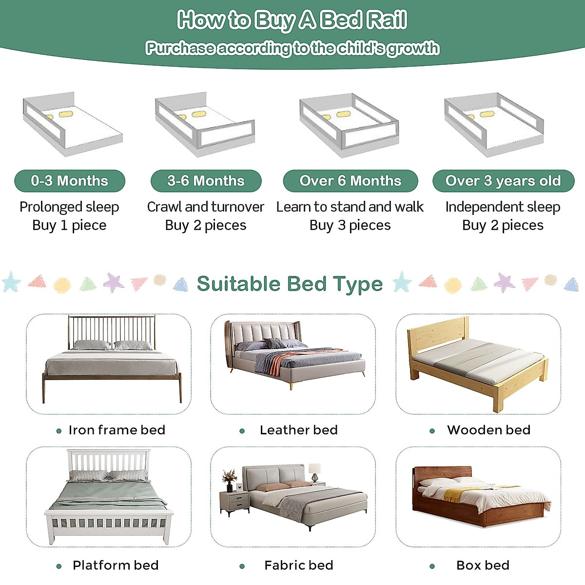 HONEY JOY Bed Rail for Toddlers, 77-in Extra Long, Portable Safety Bed Guardrail w/Double Safety Child Lock, Baby Bed Rail Guard, Fit King & Queen Full Twin Size Bed Mattress (77 INCH, Gray)
