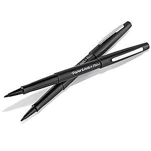 Paper Mate Flair Point-Guard Porous Point Pens, 12 Black Pens.