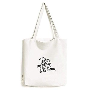 There's No Place Like Home Quote Tote Canvas Bag Shopping Satchel Casual Handbag