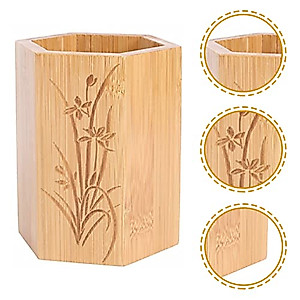 iplusmile Kitchen Utensil Holder Wood Kitchen Tool Holder for Countertop Table Chopstick Holder Cutlery Storage Organizer Spoon Chopsticks Basket Kitchen Organizer