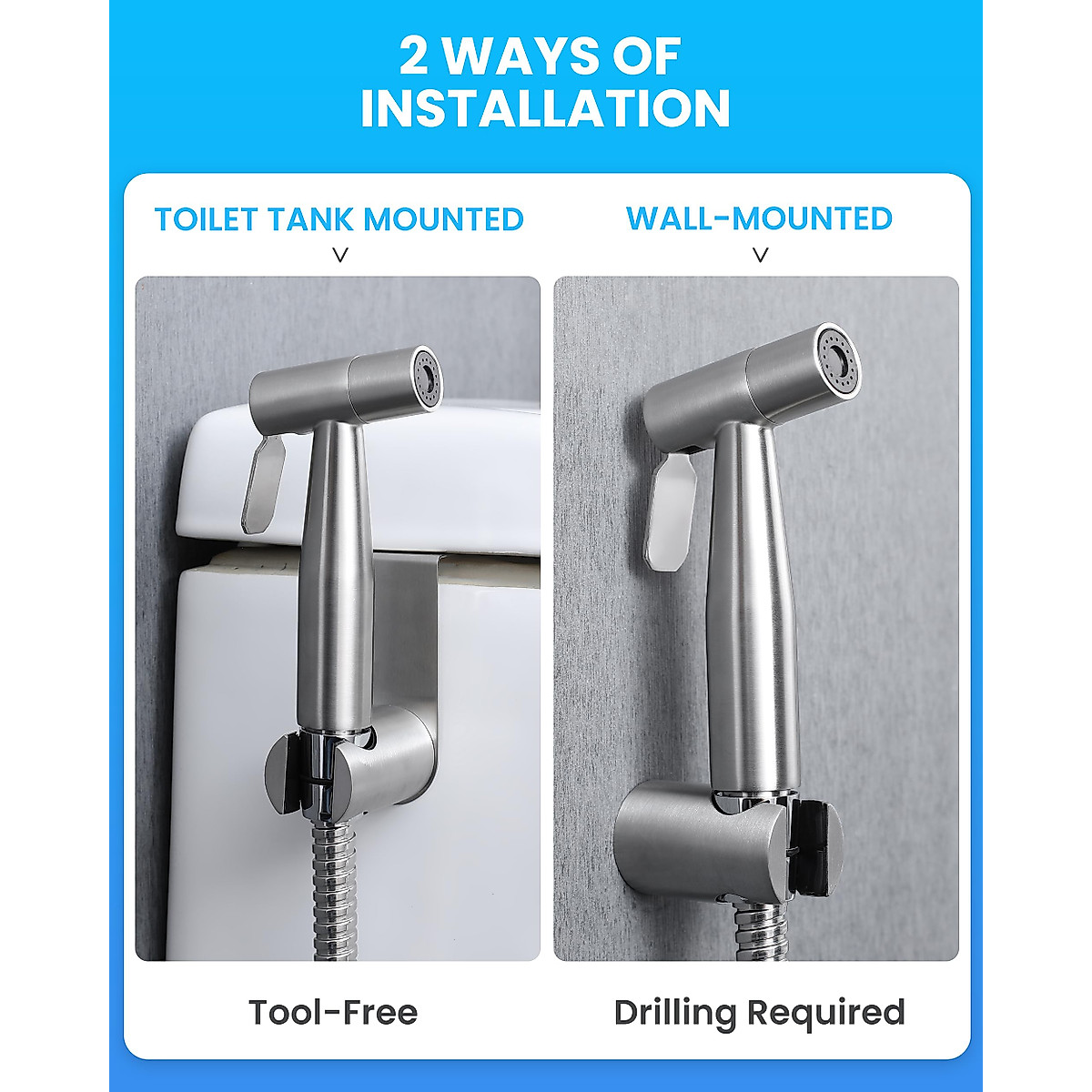 Bidet Sprayer for Toilet with Hot Cold Mixing Valve, Pressure, Temp Adjustable, OPKIDDLE Handheld Warm Water Jet Spray Muslim Shower, Stainless Steel Toilet Sprayer for Diaper Feminine Wash
