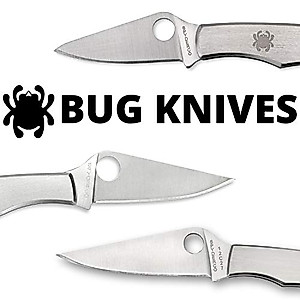 Spyderco Bug Non-Locking Knife with 1.27" 3CR Steel Blade and Durable Stainless Steel Handle - PlainEdge - C133P
