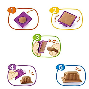 Yiqis Dough and Play Sand & Air Dry Clay Molding Toys and Tools Kits Sets for Kids Ages 4-8,18PCS, Includes 8 World Landmarks Building Molds,2 Cutter Tools,8 Dough Colors