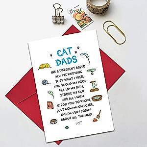 Funny Father’s Day Gifts for Cat Dads, Cute Father’s Day Card Gift for Cat Lover Owner, Cat Dads Card Gift
