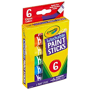 Washable Paint Sticks, No Water Required, Paint Set for Kids, Art Supplies, 6 Count