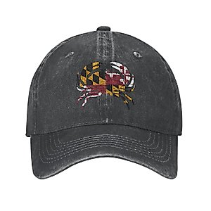 Maryland Chesapeake Bay Blue Crabs Unisex Baseball Cap Cotton Fits Men Women Washed Denim Adjustable Dad Hat