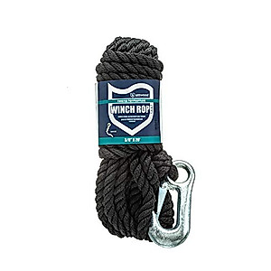 Attwood 11739-2 Poly Winch Rope with Steel Hook (3/8-Inch x 20-Feet)