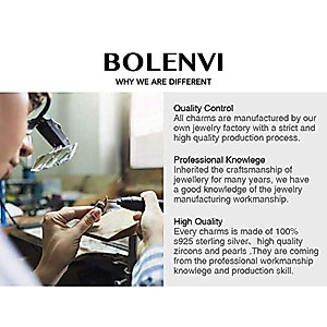 Bolenvi Baseball Bat Glove Sports 925 erling Silver Pendant Charm Bead For Pandora & Similar Charm Bracelets or Necklaces