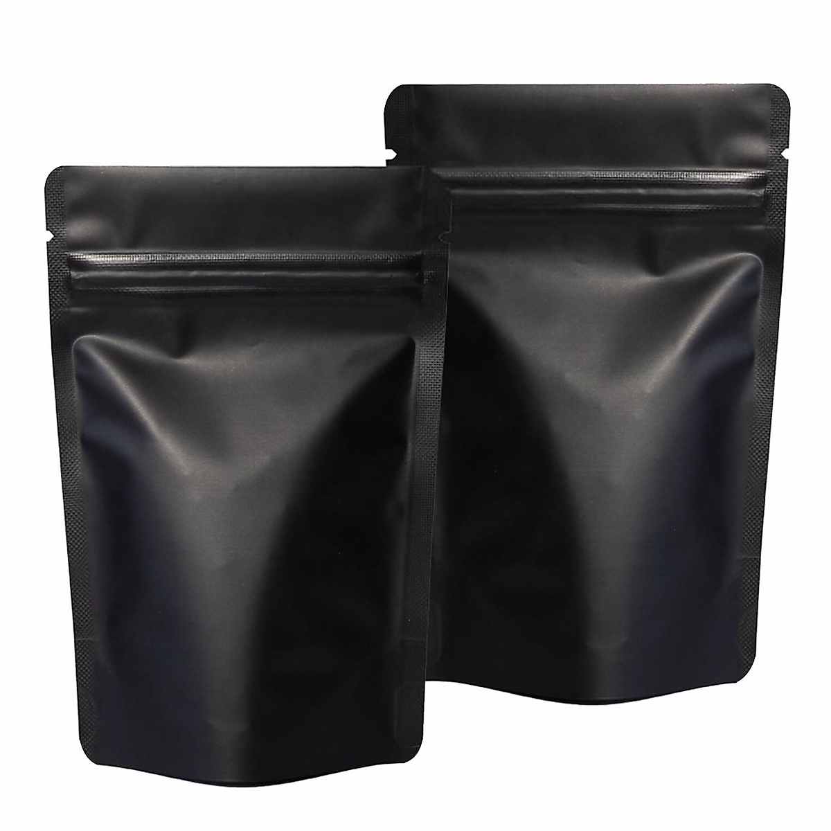 100 Pack Smell Proof Mylar Bags - 4 x 6 Inches Resealable Stand Up Ziplock Bags Food Storage Foil Pouch Matte Black