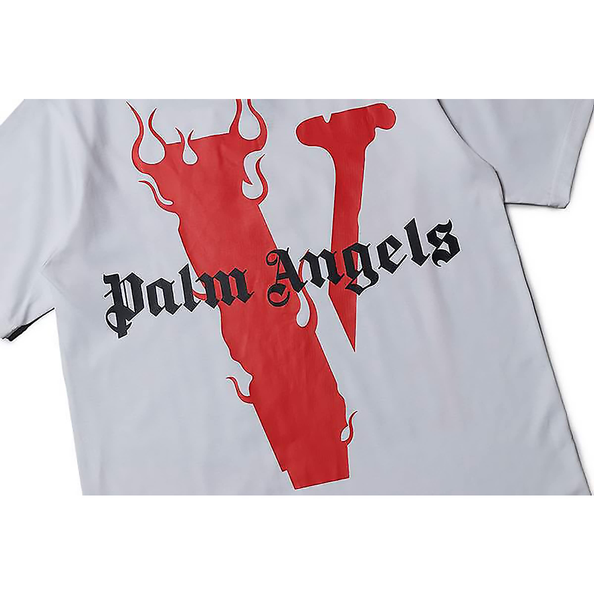 Big V Letter Shirts Men's Graphic Print T Shirt Hip Hop Short Sleeve Cotton Crew Neck Tee Tops for Men Women X-Large F-White