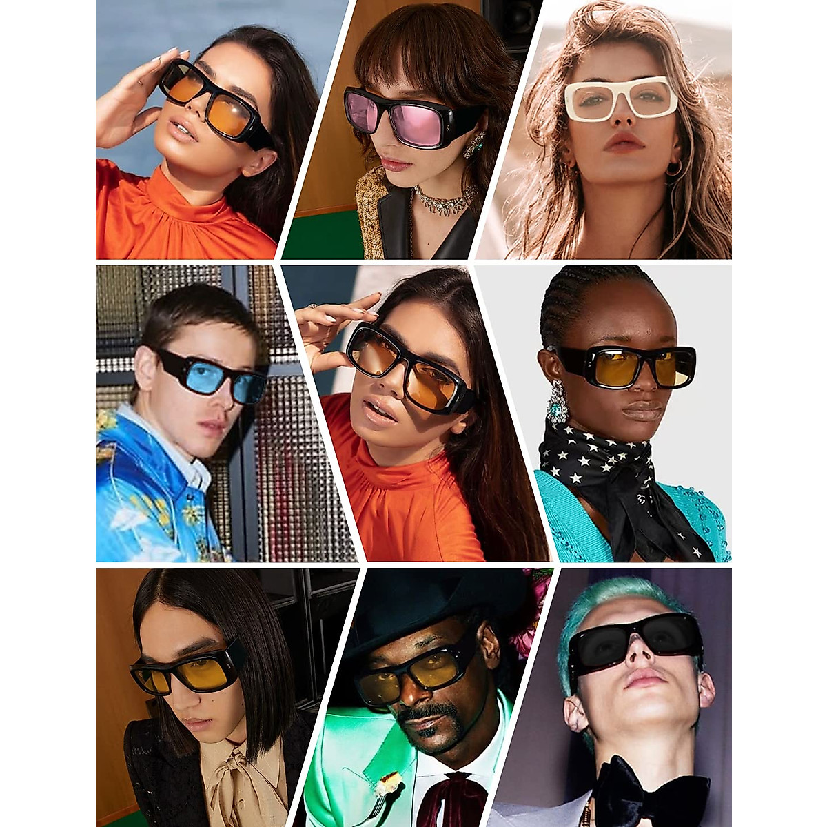 TIANYESY Y2K Sunglasses for Women Men Fashion Visor Sun Glasses Stylish Square Designer Shades (Yellow)