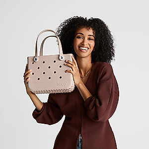 BOGG BAG Bitty Waterproof Washable Tip Proof Durable Open Tote Bag for the Beach Boat Pool Sports 11x8.5x4.5 - Lightweight Cute Tote Bag - Durable Rubber Bags For Women - Carolina On My Mind