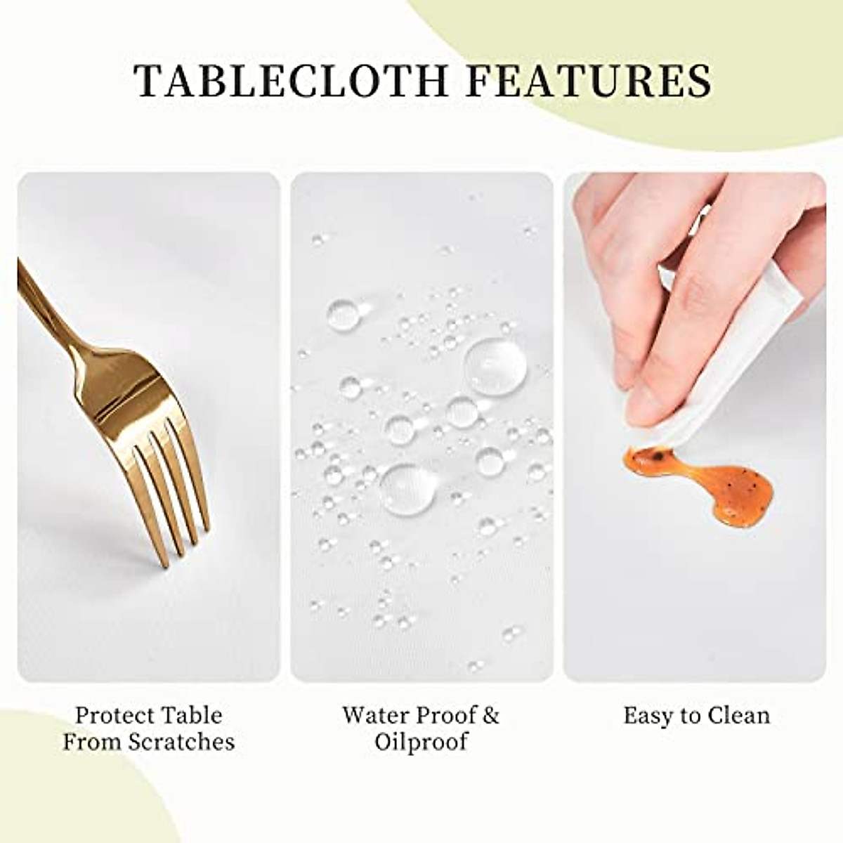 mutakin Marble White Rectangle Tablecloth Reusable Elastic Edge Table Cover Waterproof for Patio Dining Decoration 60" L X 30" W