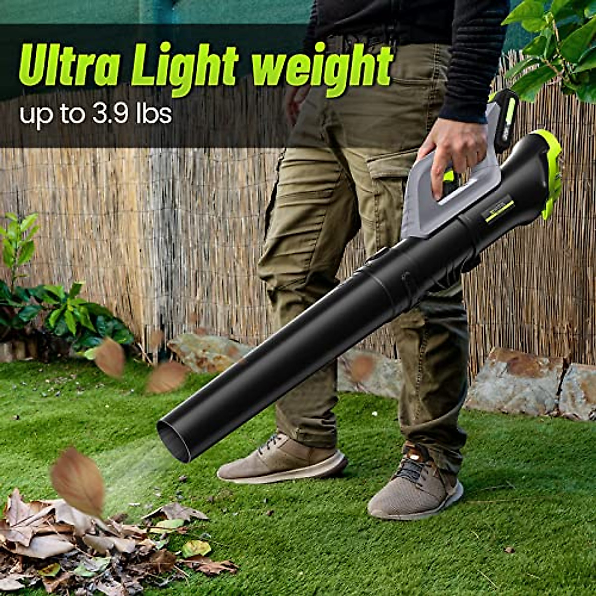 MYTOL Cordless Leaf Blower 150MPH 350CFM, Electric Handheld Leaf Blower with 2 * 20V 2Ah Batteries, Infinitely Variable Speed, Lightweight Axial Powerful Blower for Lawn Care | Patio | Yard | Jobsite