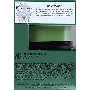 L'Oreal Paris Skincare Pure Clay Face Mask with Charcoal for Dull Skin to Detox & Brighten Skin, Clay Mask, at home face mask, 1.7 oz.