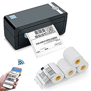 Bluetooth Label Printer & 4 Roll Thermal Labels