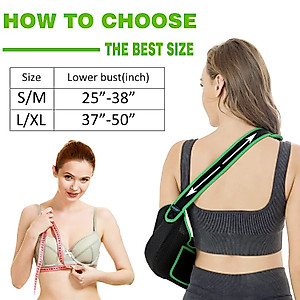 KKOOMI Arm Sling, Arm Sling for Shoulder Injury, Rotator Cuff Pillow, Arm Sling Shoulder Immobilizer, with Adjustable Padded, Shoulder Brace for Women Men, Arm Sling for Wrist Elbow Injury, Women Support Straps for Left&Right (Black, Large/X Large)