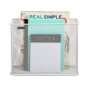 Mind Reader FILEBASK-WHT Metal Mesh Storage Letters, Documents, Folders, Office Organization, White File Basket