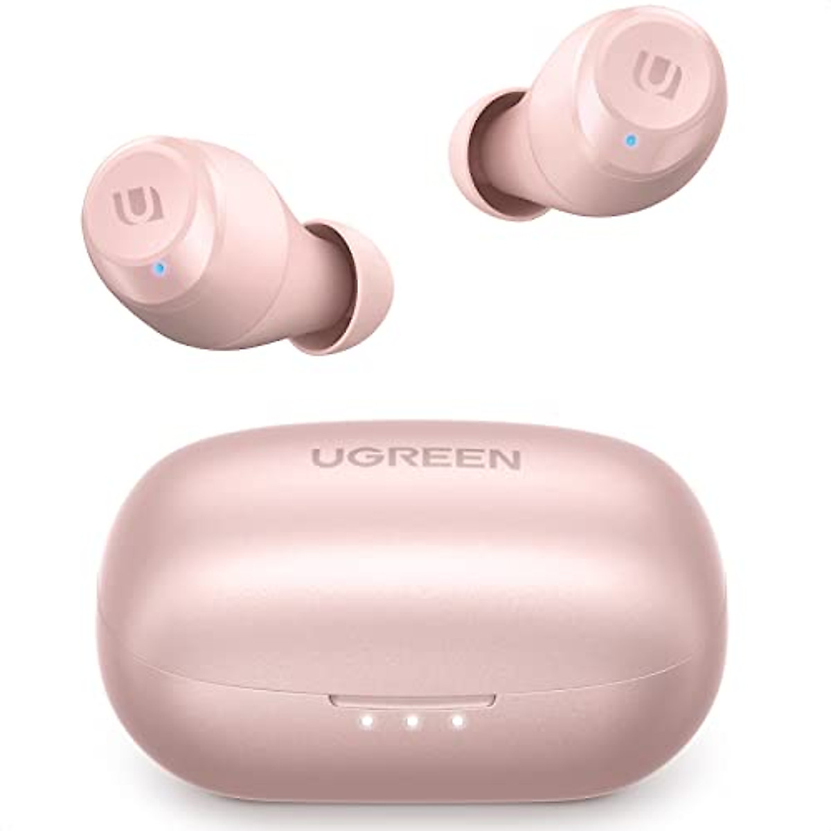 UGREEN HiTune Wireless Earbuds Bluetooth 5.0, Aptx HiFi Stereo Wireless Headphones with Built-in Mic, CVC 8.0 Clear Call Bluetooth Earbuds, Wireless Earphones with Deep Bass, 27H Playtime Rosegold