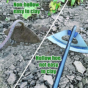 snow keychain Garden Hoe-All-Steel Hardened Hollow Hoe,Hollow Hoe for Gardening, Garden Hoes for Weeding,Hoe GardenTool,Durable Garden Weed Puller for Weeding, Loosening, Planting (2PCS)