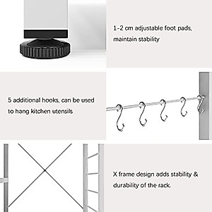 DlandHome Microwave Cart Stand 35.4 inches, Kitchen Baker's Rack Utility Storage Shelf Microwave Stand 3-Tierx3-Tier for Spice Rack Organizer Workstation Shelf, 171-M Maple, 1 Pack