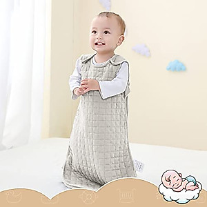 ZIGJOY Gently Weighted Baby Sleep Sack, 1.2 TOG Newborn Sleeping Bag with 2-Way Zipper, Toddler Transition Sleeping Bag for 0-6 Months Grey