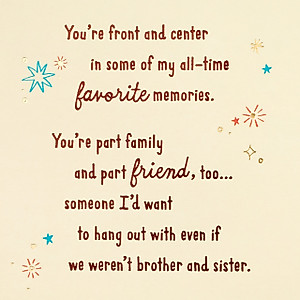 Hallmark Birthday Card for Brother from Sister (Cheers to You)