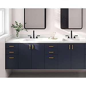 KZH Black Bathroom Faucet for Sink 3 Hole, Widespread Bathroom Sink Faucet,8 inch 2 Handle Basin Faucet Mixer Taps with Water Supply Lines & Pop Up Drain