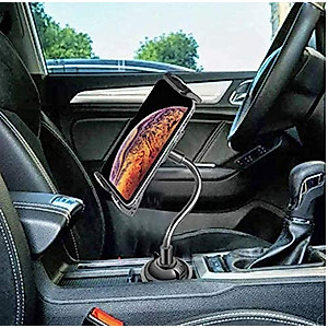 Fast Track USA 360 Car Cup Phone and Tablet Mount Holder 2-in-1 Tablet and Smart Phone Flexible Gooseneck Stand Fits Any Tablet or Smartphone with a Screen Width Between 4 in and 10.5 in