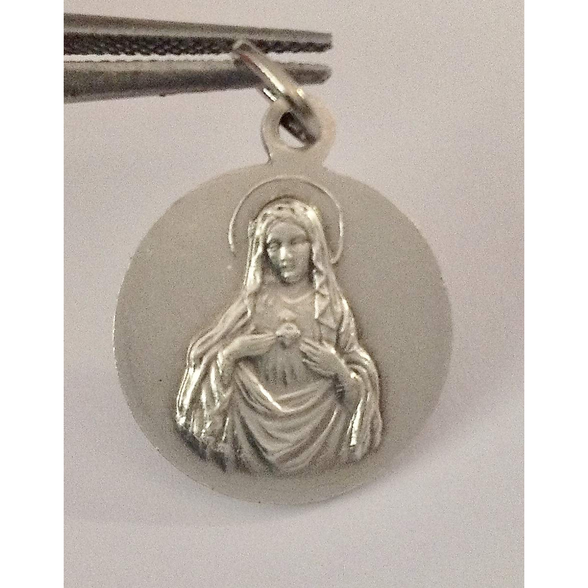 THE SACRED HEART OF JESUS AND MARY MEDAL (THE TWO SACRED HEARTS IN JUST ONE MEDAL) - 100% MADE IN ITALY (Round Shape)